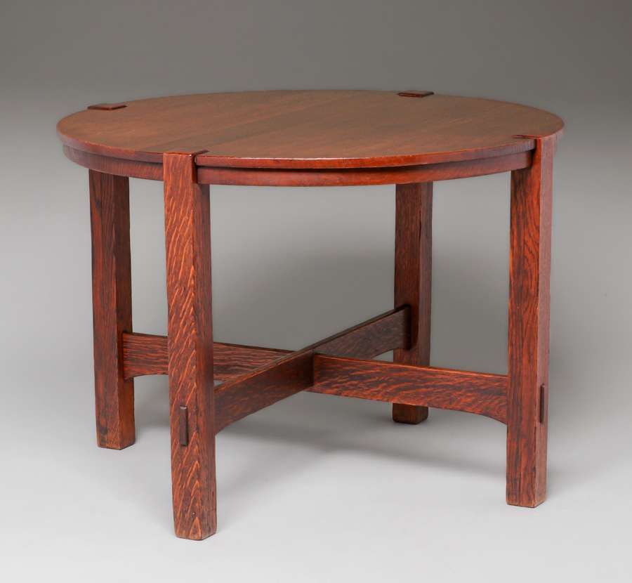 Large Stickley Brothers 40"d Lamp Table c1910 - California Historical ...
