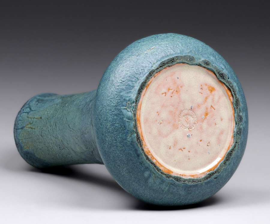 Large Grueby Pottery Matte Blue Vase c1910 - California Historical ...