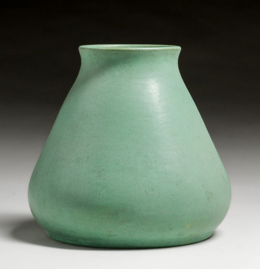 Teco Pottery #250 Matte Green Bulbous Vase c1910 - California ...