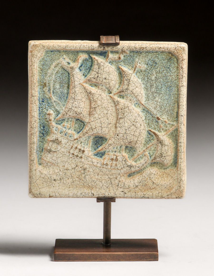 Marblehead Pottery Galleon Ship Tile c1910 1 - California Historical ...