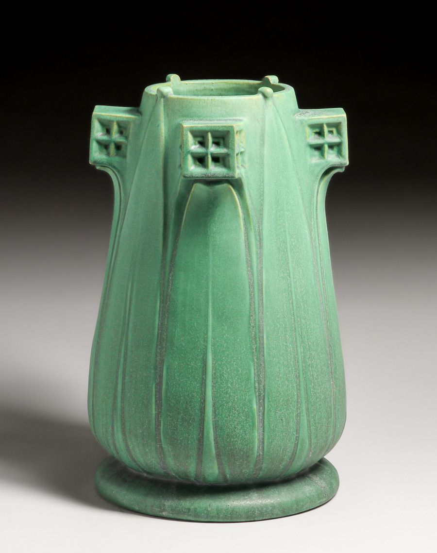 Teco Pottery #167 Matte Green Prairie School Vase c1910 - California ...
